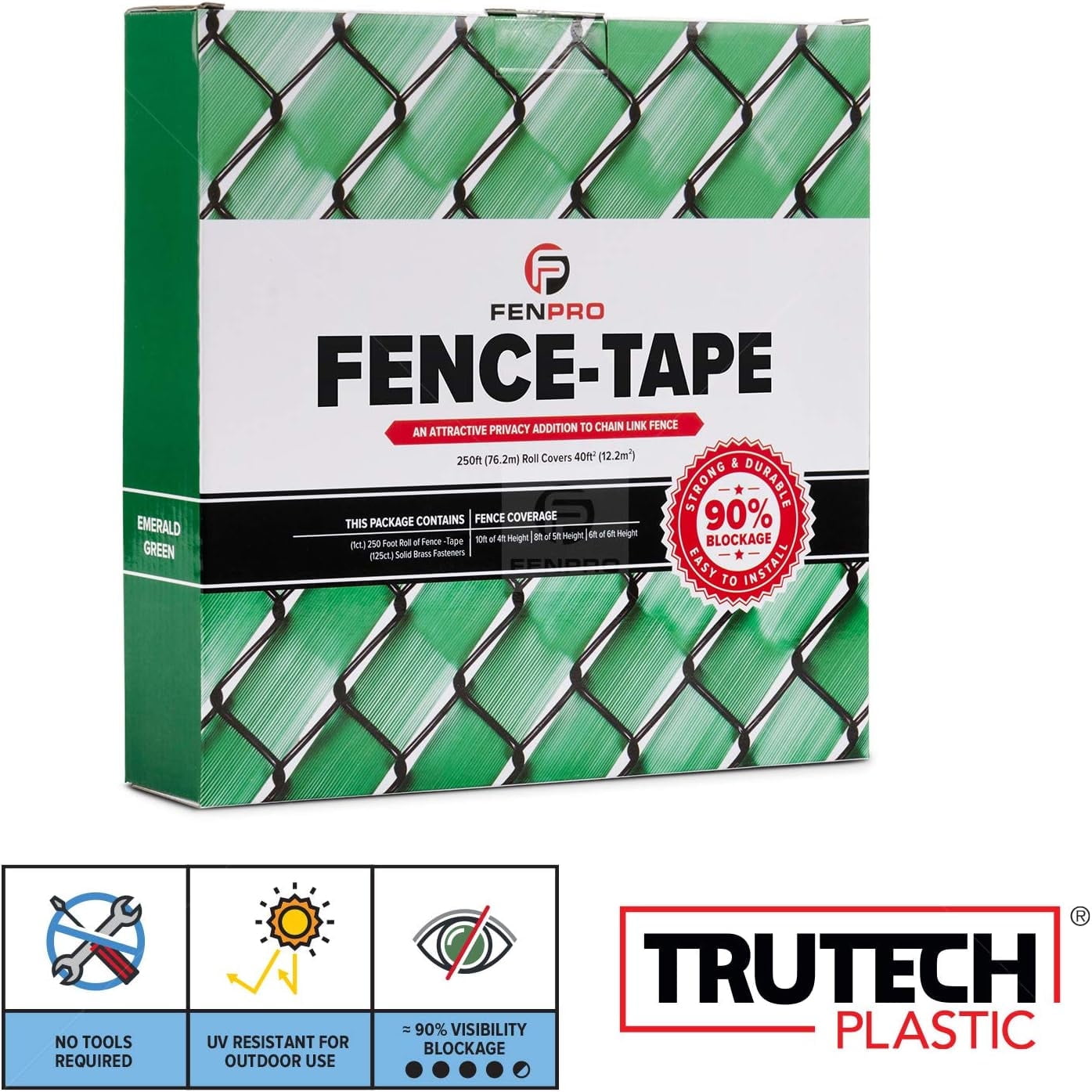 Fenpro Chain Link Fence Privacy Tape (Emerald Green) - Walmart.com