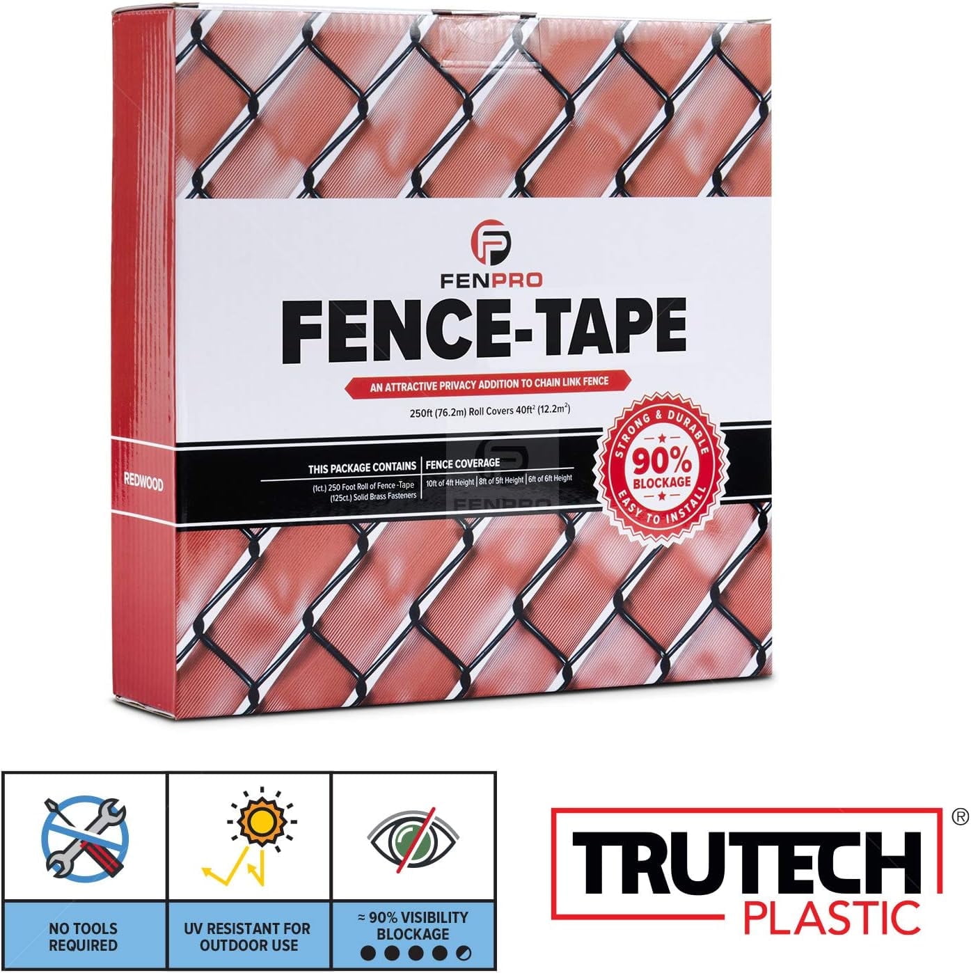 Fenpro Chain Link Fence Privacy Tape (Redwood) - Walmart.com