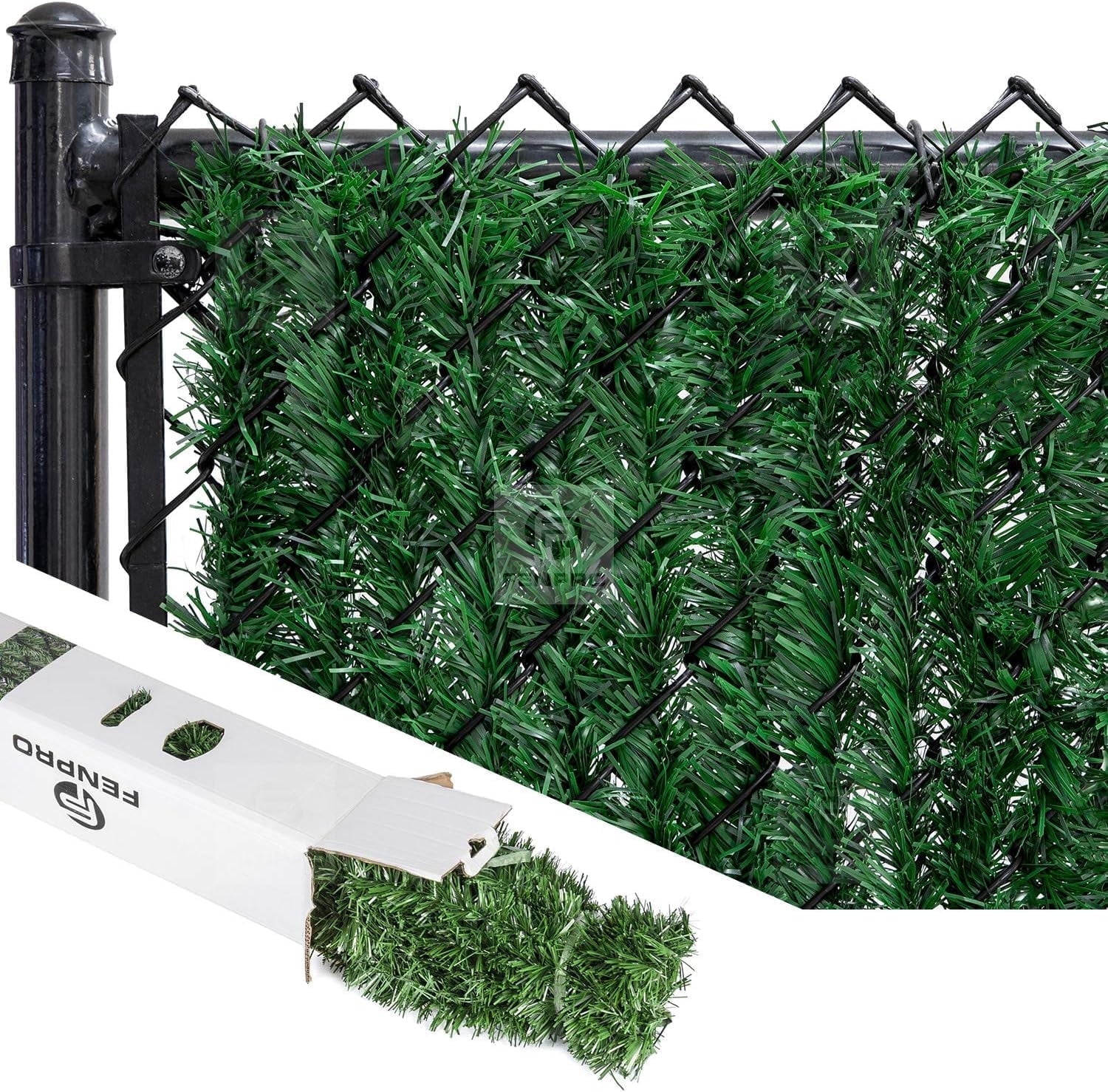 Fenpro Privacy Hedge Fence Slats, 6 Ft, Durable PVC, Pine Green, 90% ...