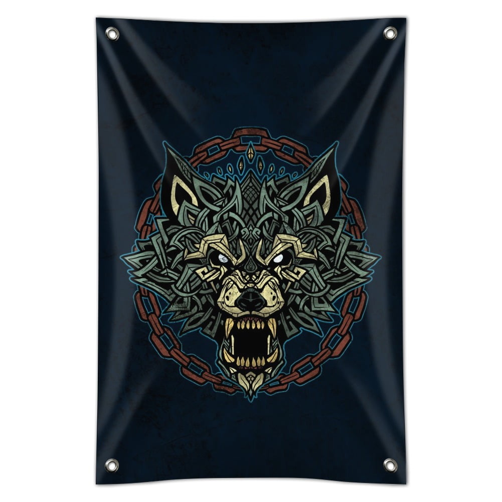 Fenrir Fierce Snarling Wolf In Chains Norse Mythology Home Business ...
