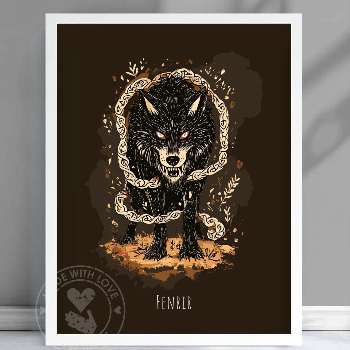 Fenrir Wolf Poster, Fenrir Norse Mythology, Norse Mythology Art, Fenrir ...