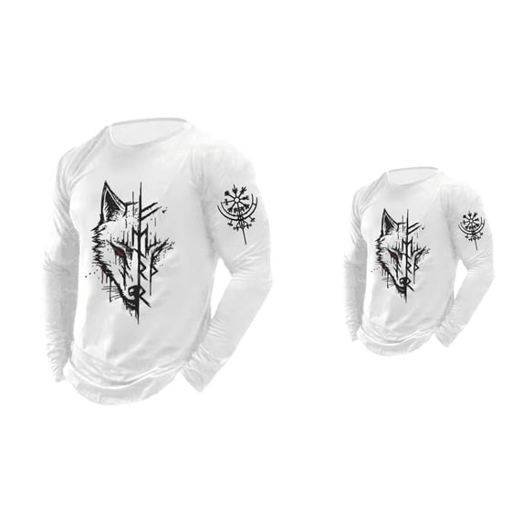 Fenrir Wolf Rune Design, Norse Mythology Symbol Long Sleeve T-Shirt ...
