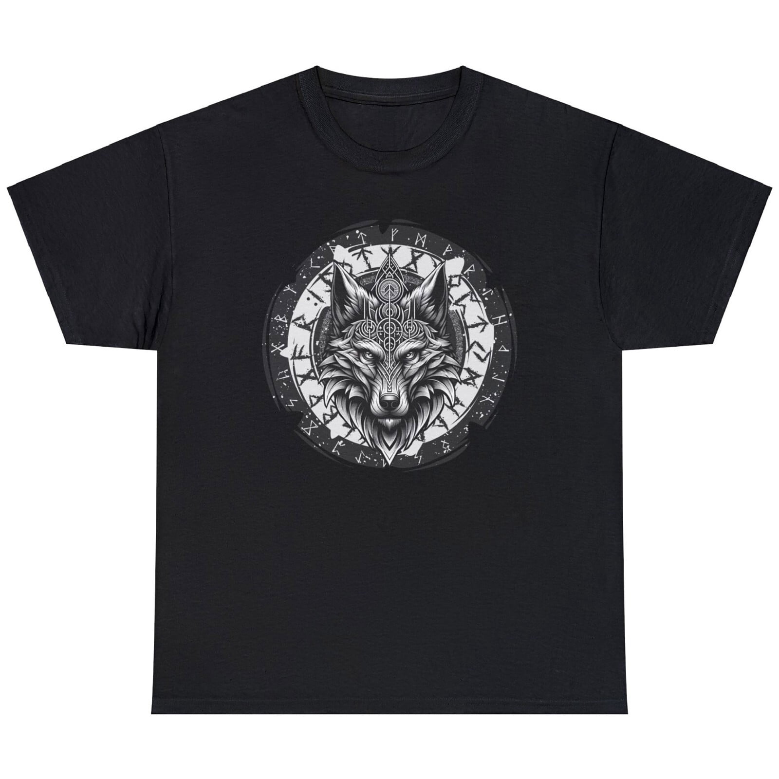 Fenrir Wolf Warrior Odin Tribal Norse Rune Compass Tattoo Viking T ...