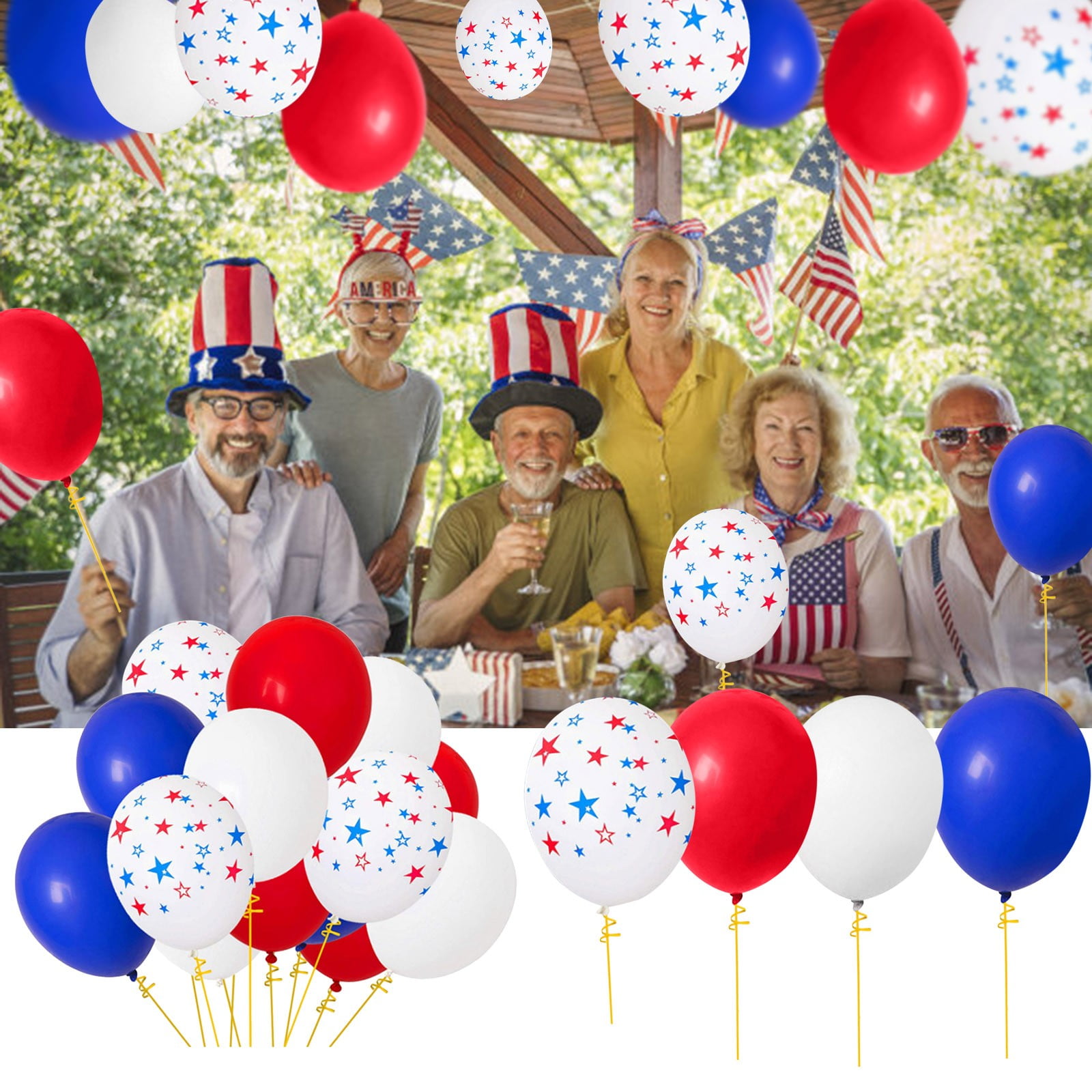 FensXil Balloon IIndependence Day Tri Color Star Indoor And Outdoor ...