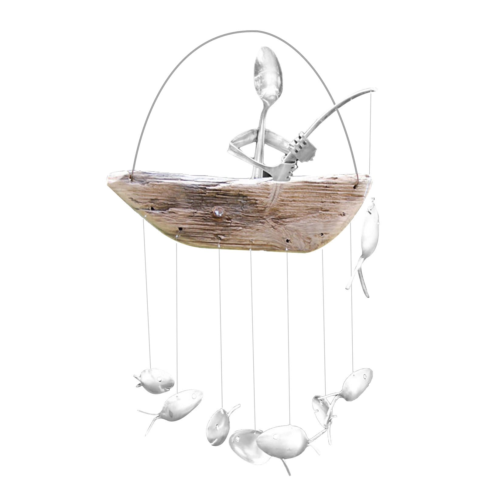 FensXil Wind Chimes Angler Wind Chimes Fishing Spoon Head One Person ...