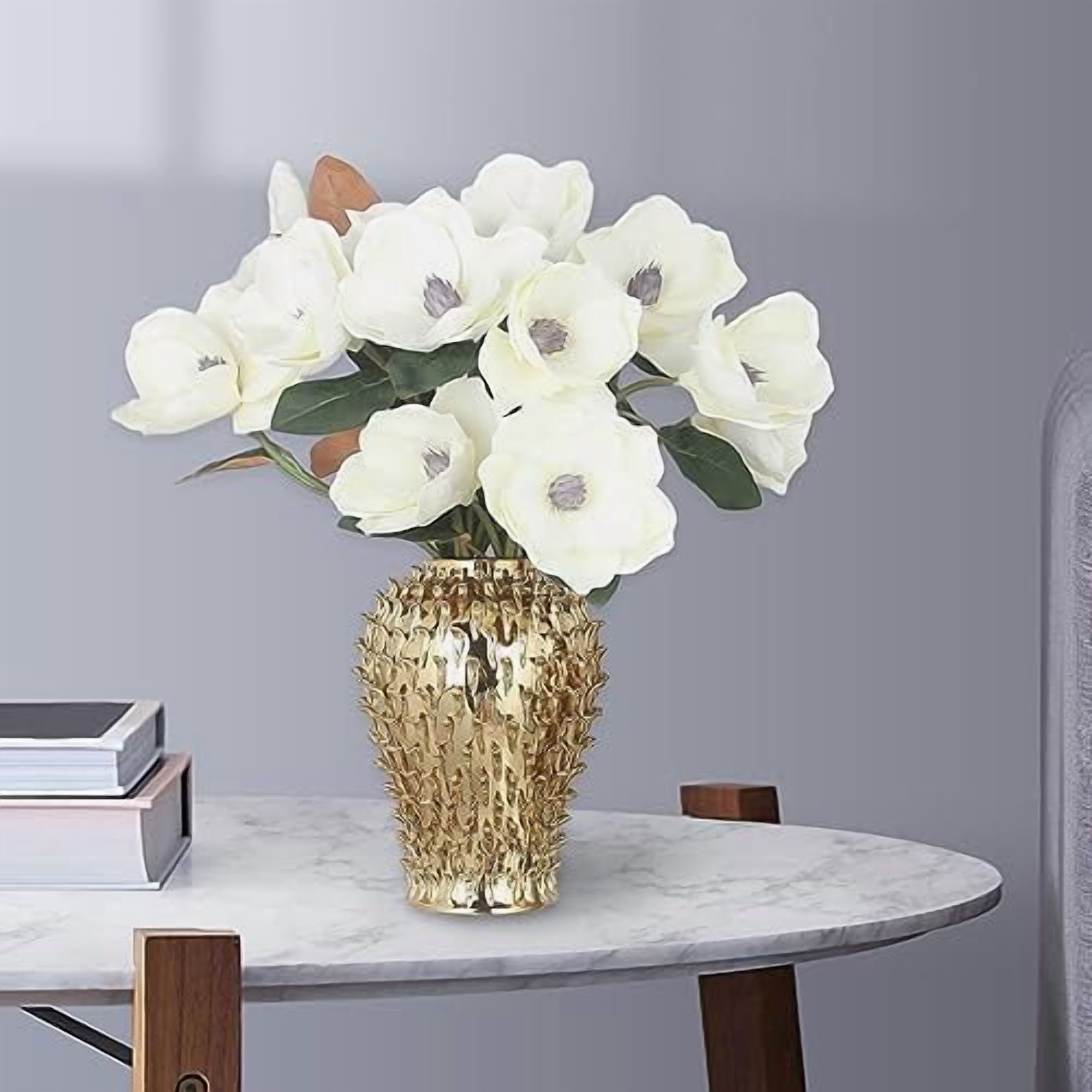 Fenteer Durian Thorns Ceramic Vase Ginger Jar with Lid Handmade Golden ...