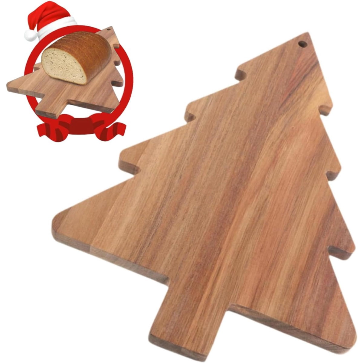 Fenteer Wood Serving Platter, Christmas Tree Shaped Wooden Tray with ...