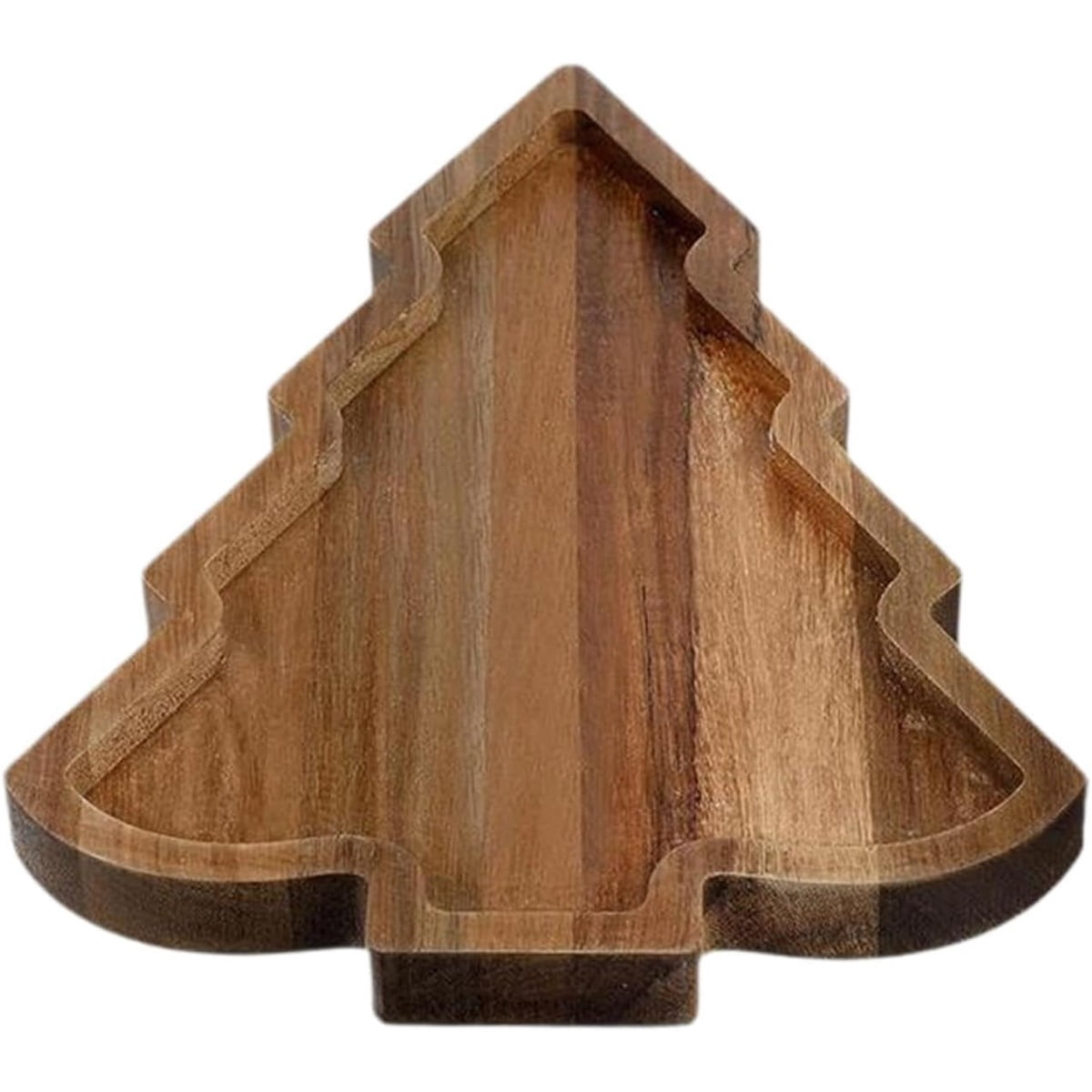 Fenteer Wood Serving Platter, Christmas Tree Shaped Wooden Tray with ...