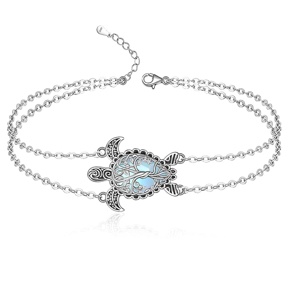 Fenthring Turtle Anklet Sea Turtle Ankle Bracelets for Women Moonstone ...