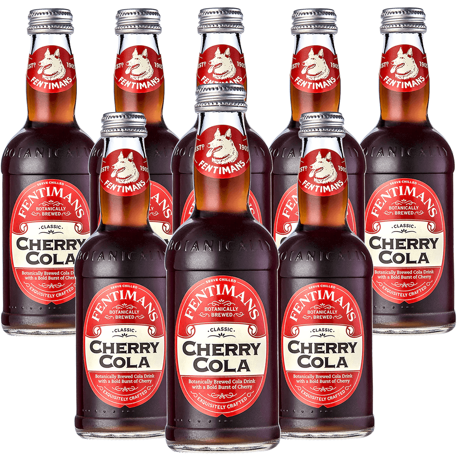 Fentimans Botanically Brewed Cherry Cola Sparkling Soda, 8 Pack, 9.3 fl oz Bottles – Premium ...
