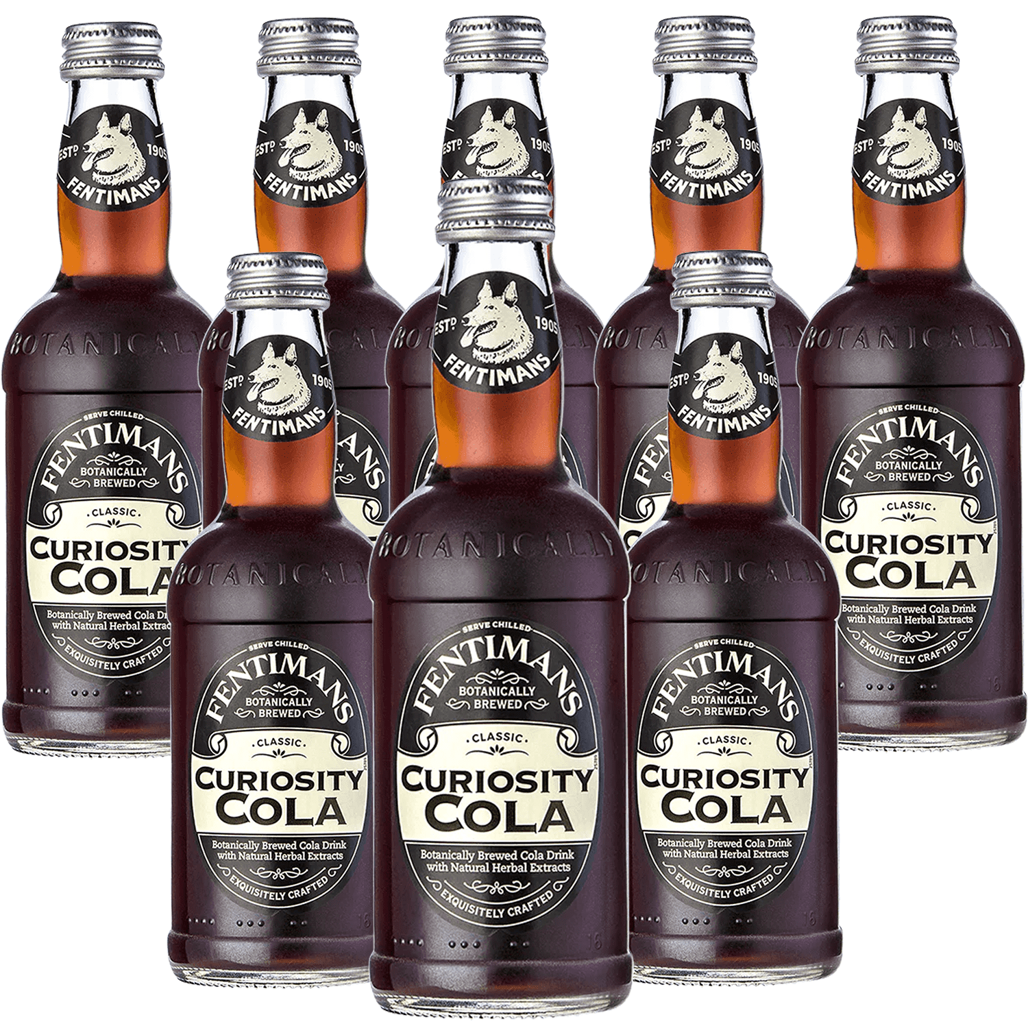 Fentimans Botanically Brewed Curiosity Cola Sparkling Soda, 8 Pack, 9.3 ...