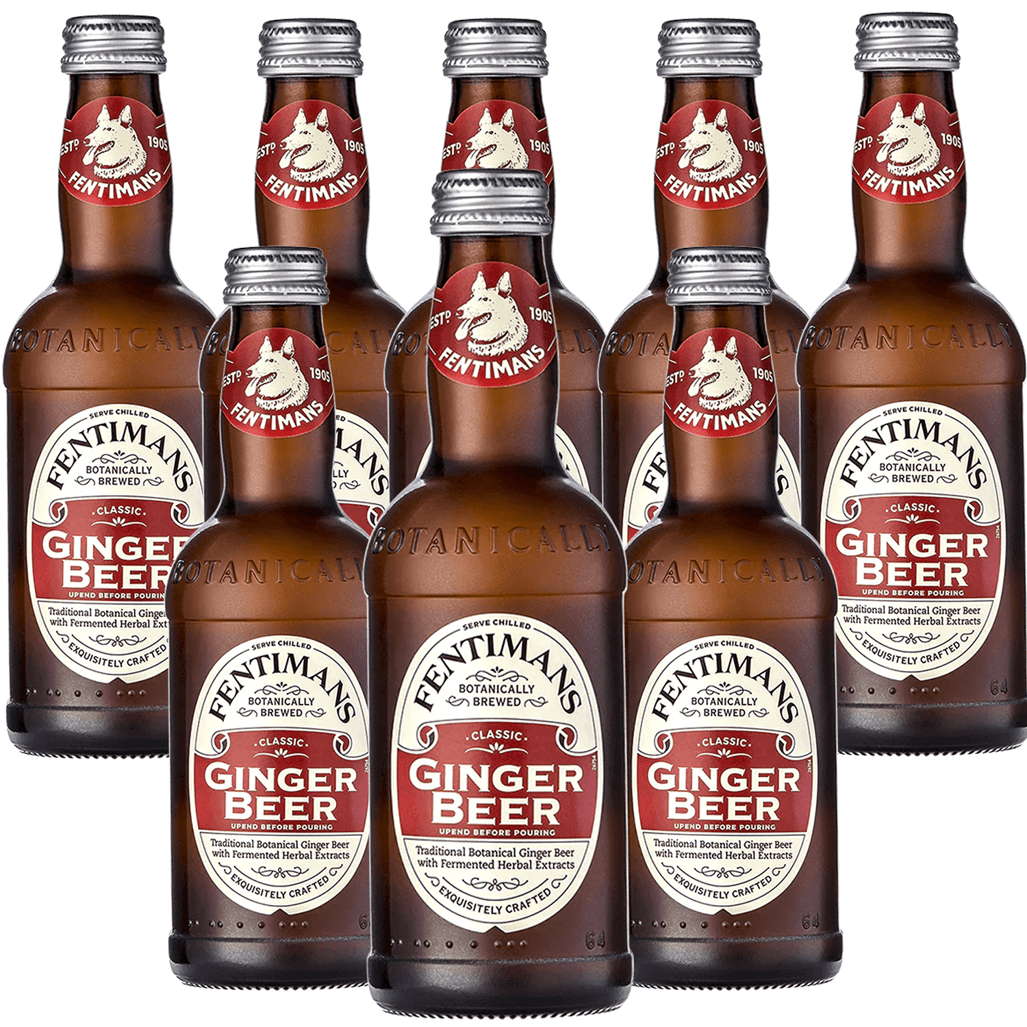 Fentimans Botanically Brewed Ginger Beer Sparkling Soda, 8 Pack, 9.3 fl ...