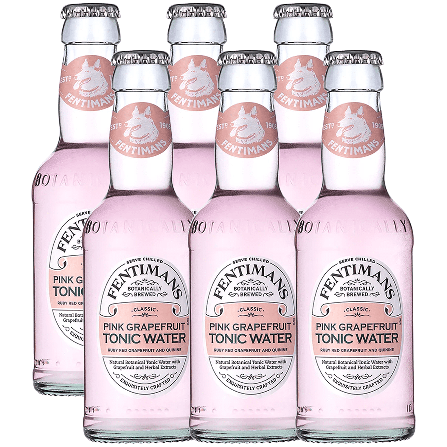 Fentimans Botanically Brewed Natural Pink Grapefruit Tonic 6 Pack, 6.7 ...
