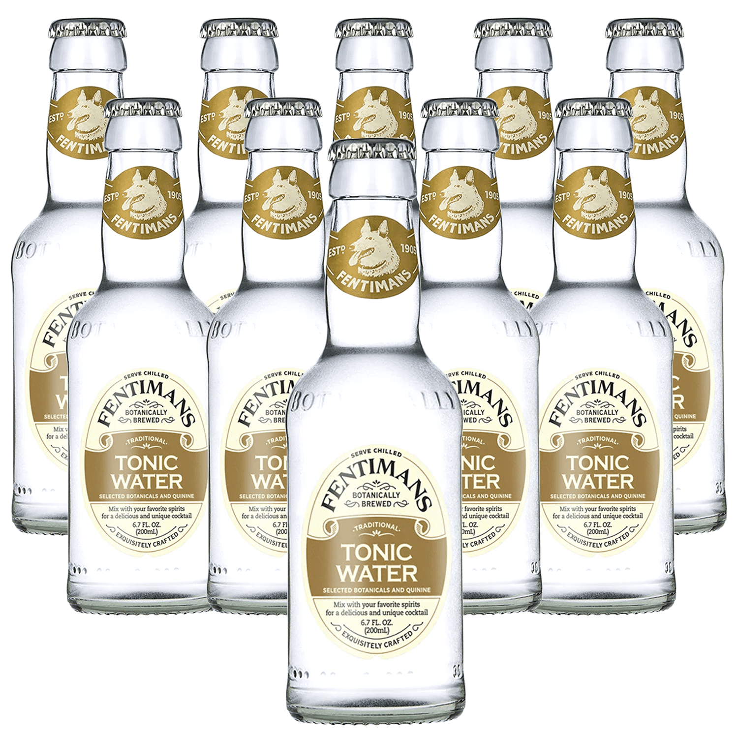 Fentimans Botanically Brewed Natural Tonic Water 10 Pack, 6.7 fl oz ...