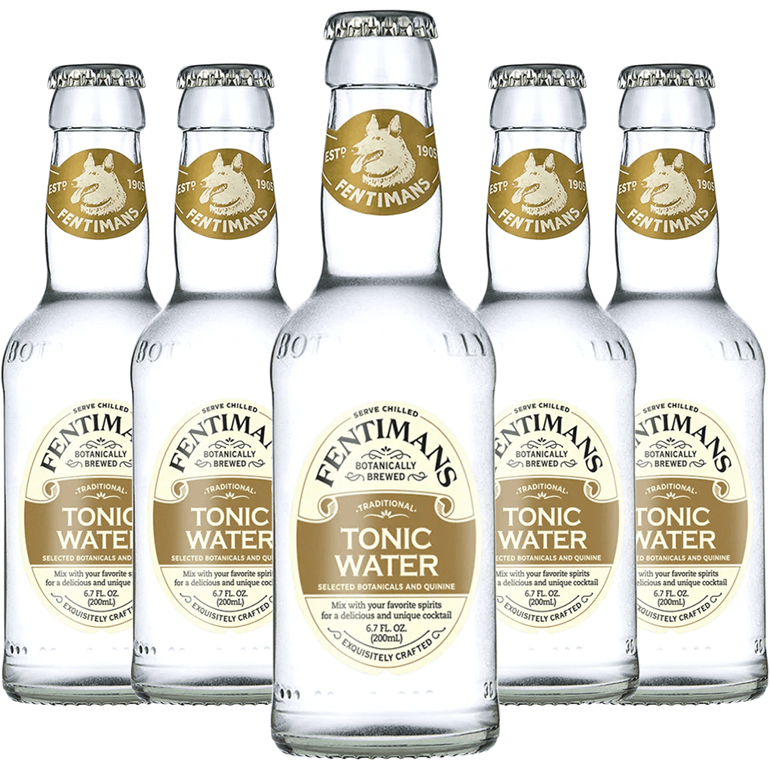 Fentimans Botanically Brewed Natural Tonic Water 5 Pack, 6.7 fl oz ...