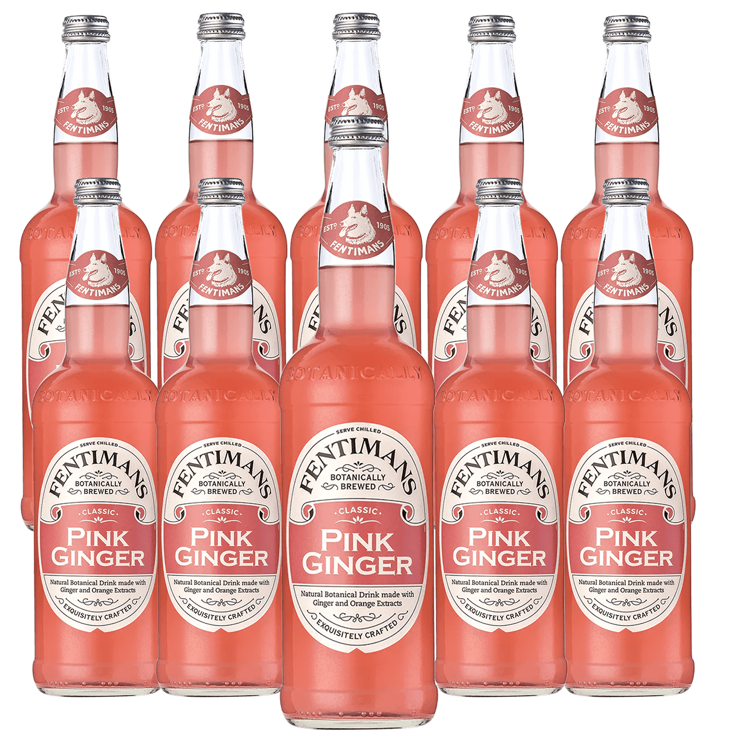 Fentimans Botanically Brewed Pink Ginger Sparkling Soda, 10 Pack, 9.3 ...