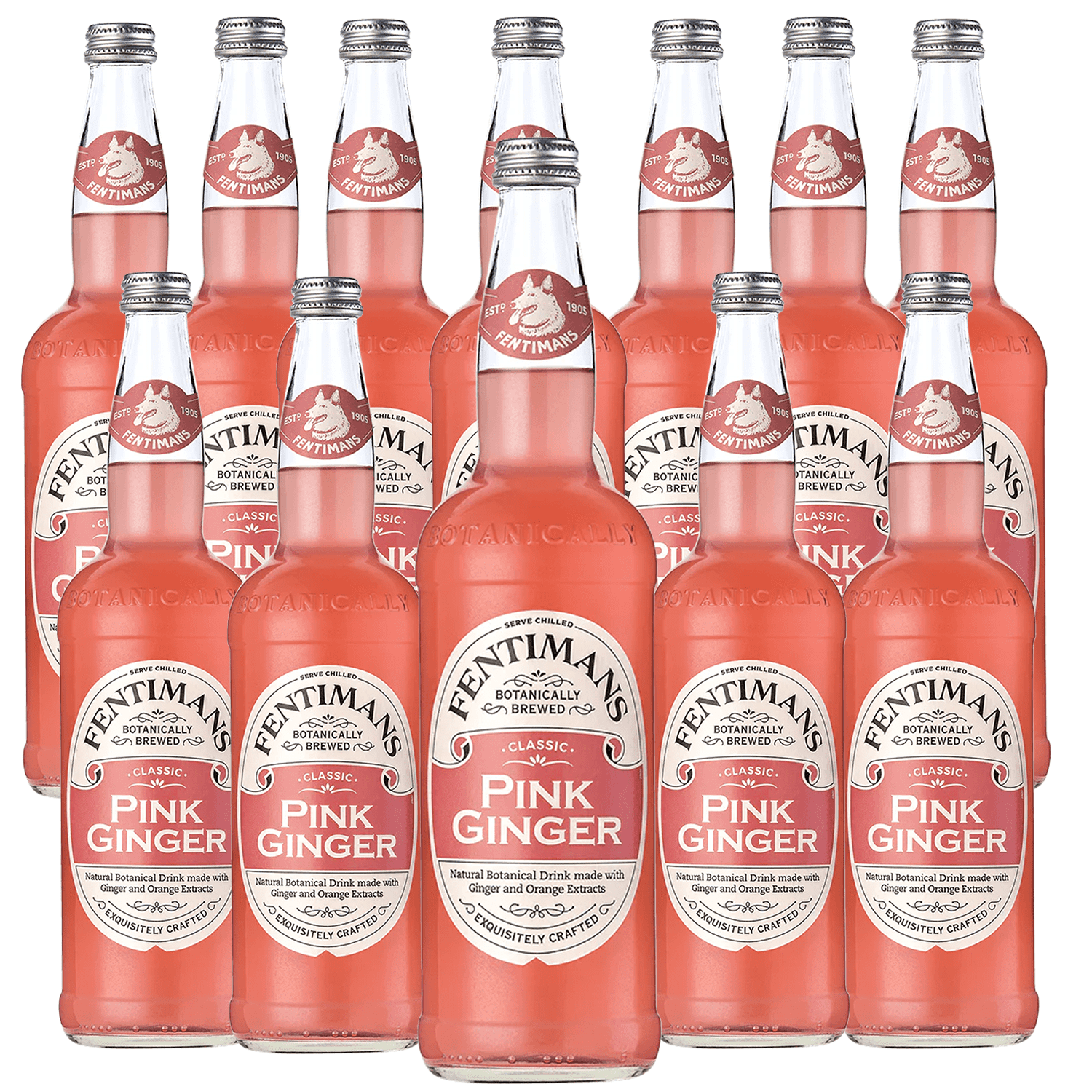 Fentimans Botanically Brewed Pink Ginger Sparkling Soda, 12 Pack, 9.3 ...
