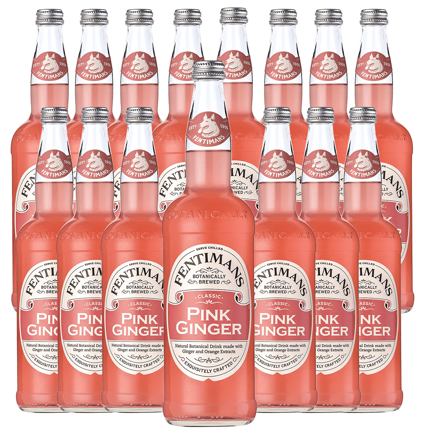 Fentimans Botanically Brewed Pink Ginger Sparkling Soda, 15 Pack, 9.3 ...