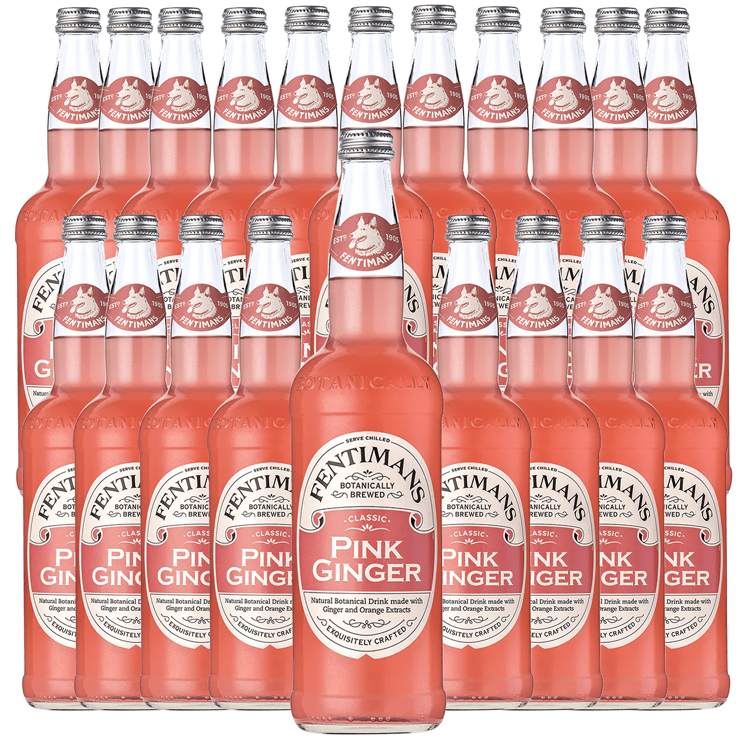 Fentimans Botanically Brewed Pink Ginger Sparkling Soda, 20 Pack, 9.3 ...