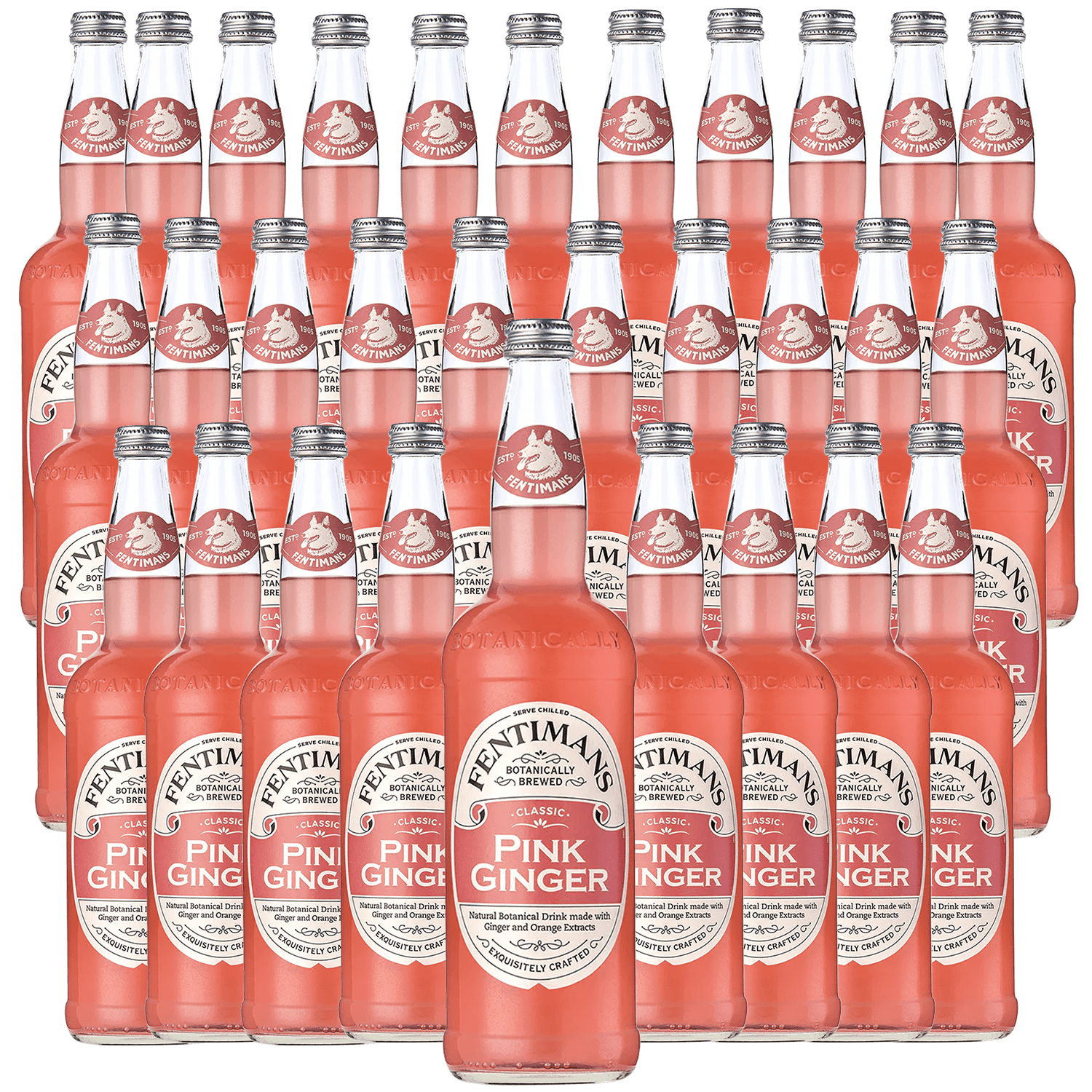 Fentimans Botanically Brewed Pink Ginger Sparkling Soda, 30 Pack, 9.3 ...