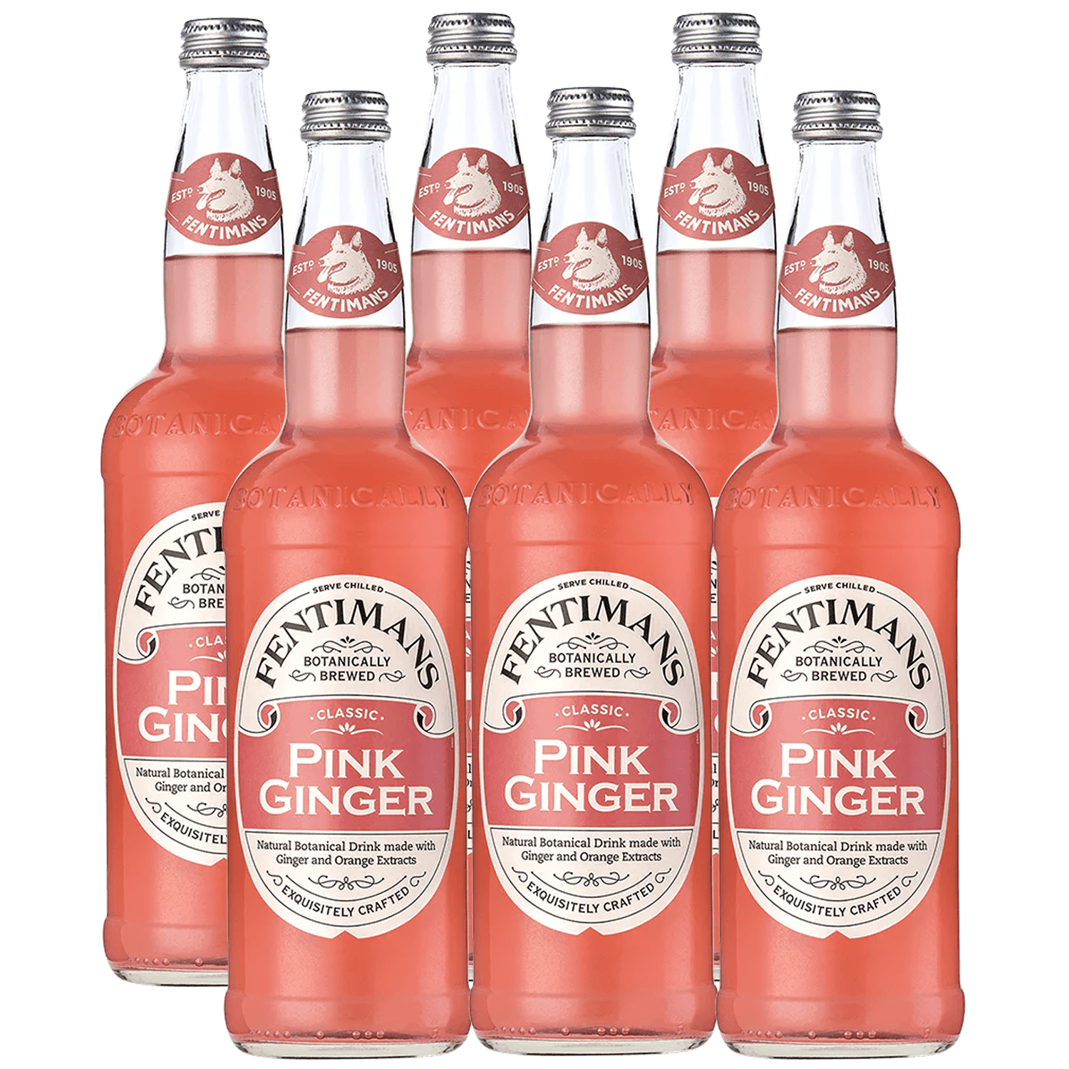 Fentimans Botanically Brewed Pink Ginger Sparkling Soda, 6 Pack, 9.3 fl ...