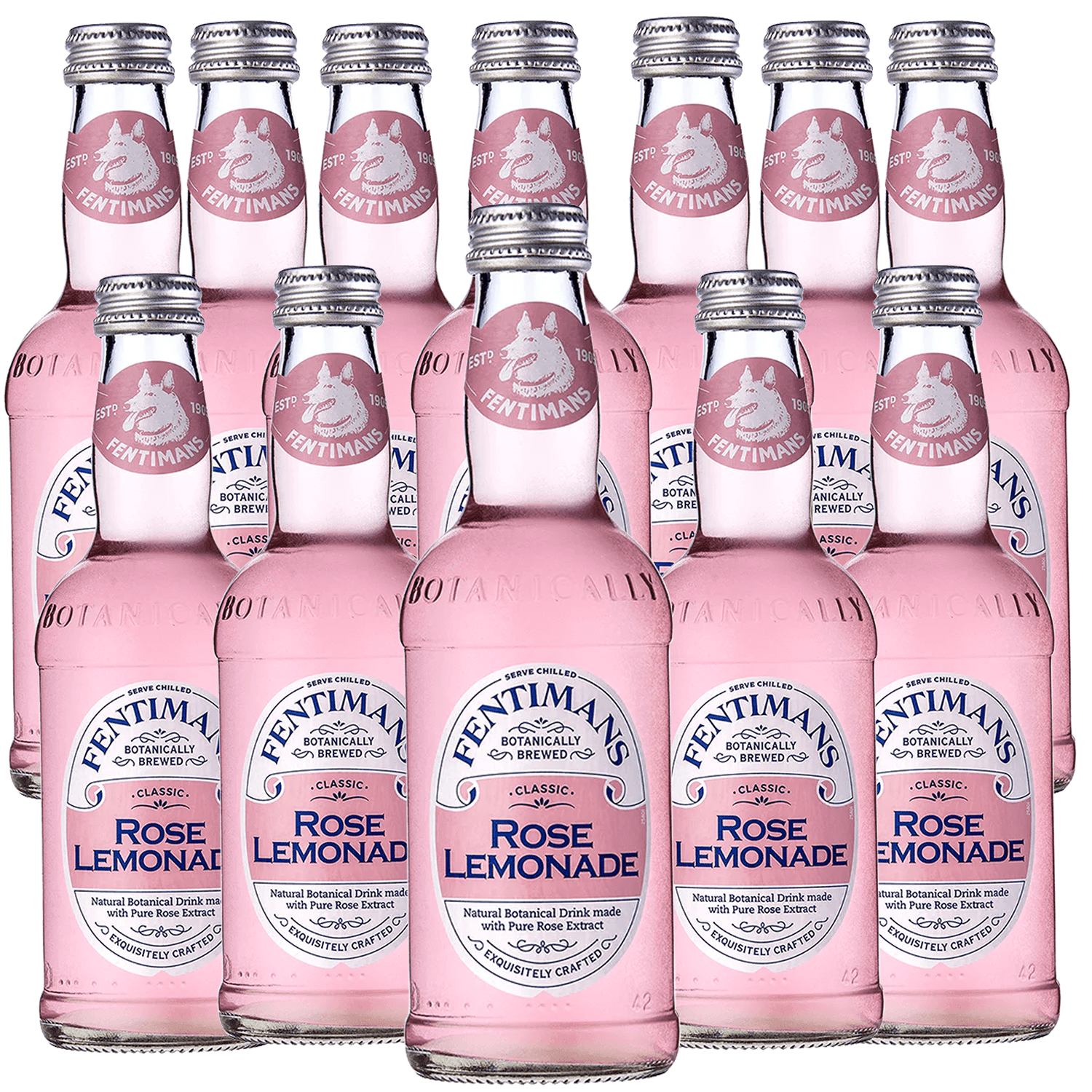 Fentimans Botanically Brewed Rose Lemonade Sparkling Soda, 12 Pack, 9.3 ...