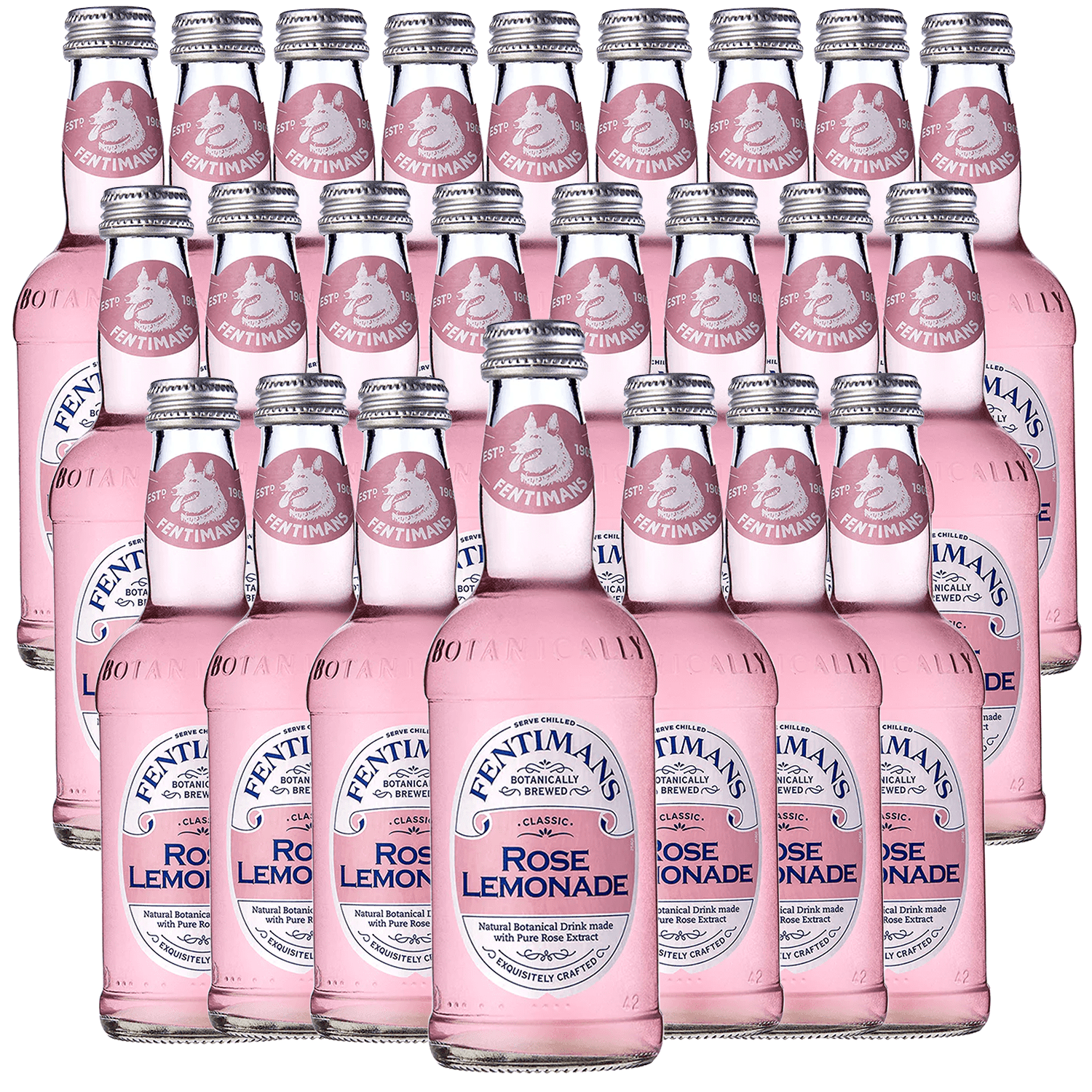 Fentimans Botanically Brewed Rose Lemonade Sparkling Soda, 24 Pack, 9.3 ...