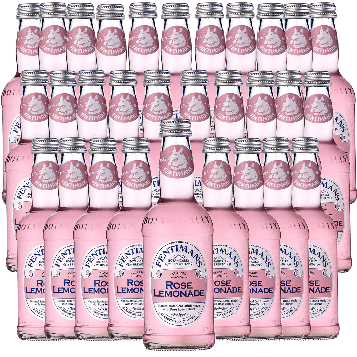 Fentimans Botanically Brewed Rose Lemonade Sparkling Soda, 30 Pack, 9.3 ...