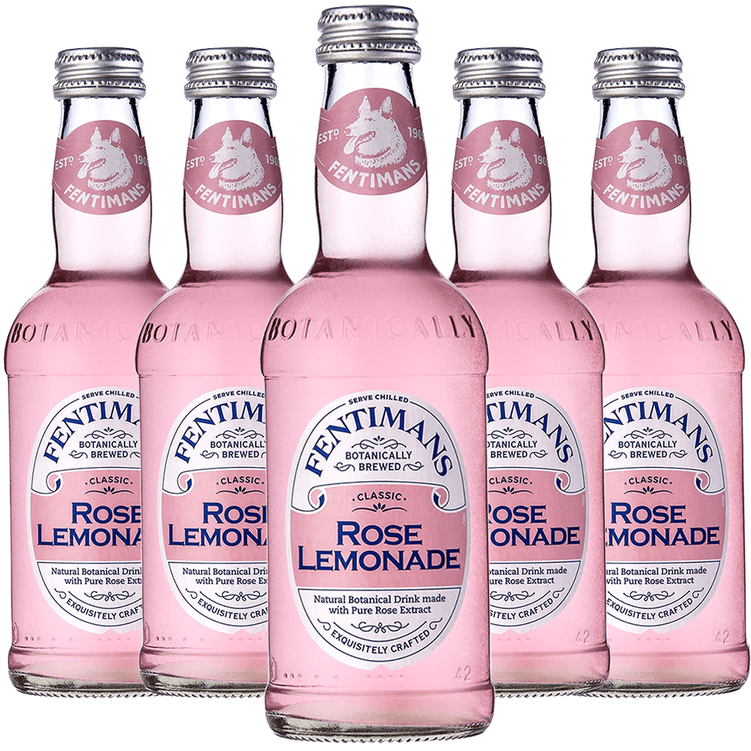 Fentimans Botanically Brewed Rose Lemonade Sparkling Soda, 5 Pack, 9.3 ...