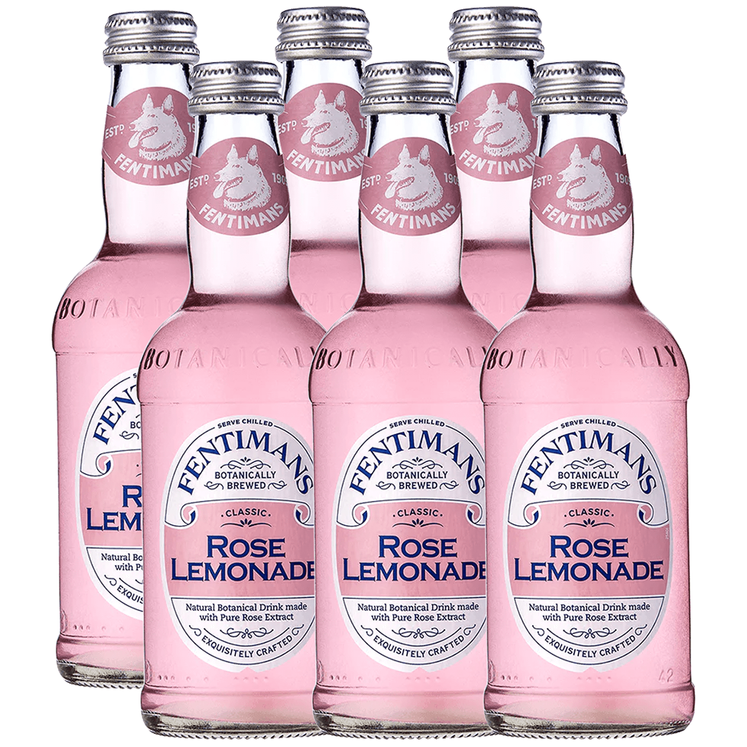 Fentimans Botanically Brewed Rose Lemonade Sparkling Soda, 6 Pack, 9.3 ...