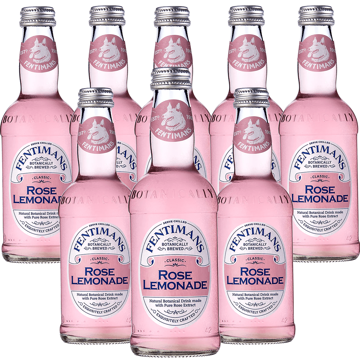 Fentimans Botanically Brewed Rose Lemonade Sparkling Soda, 8 Pack, 9.3 ...