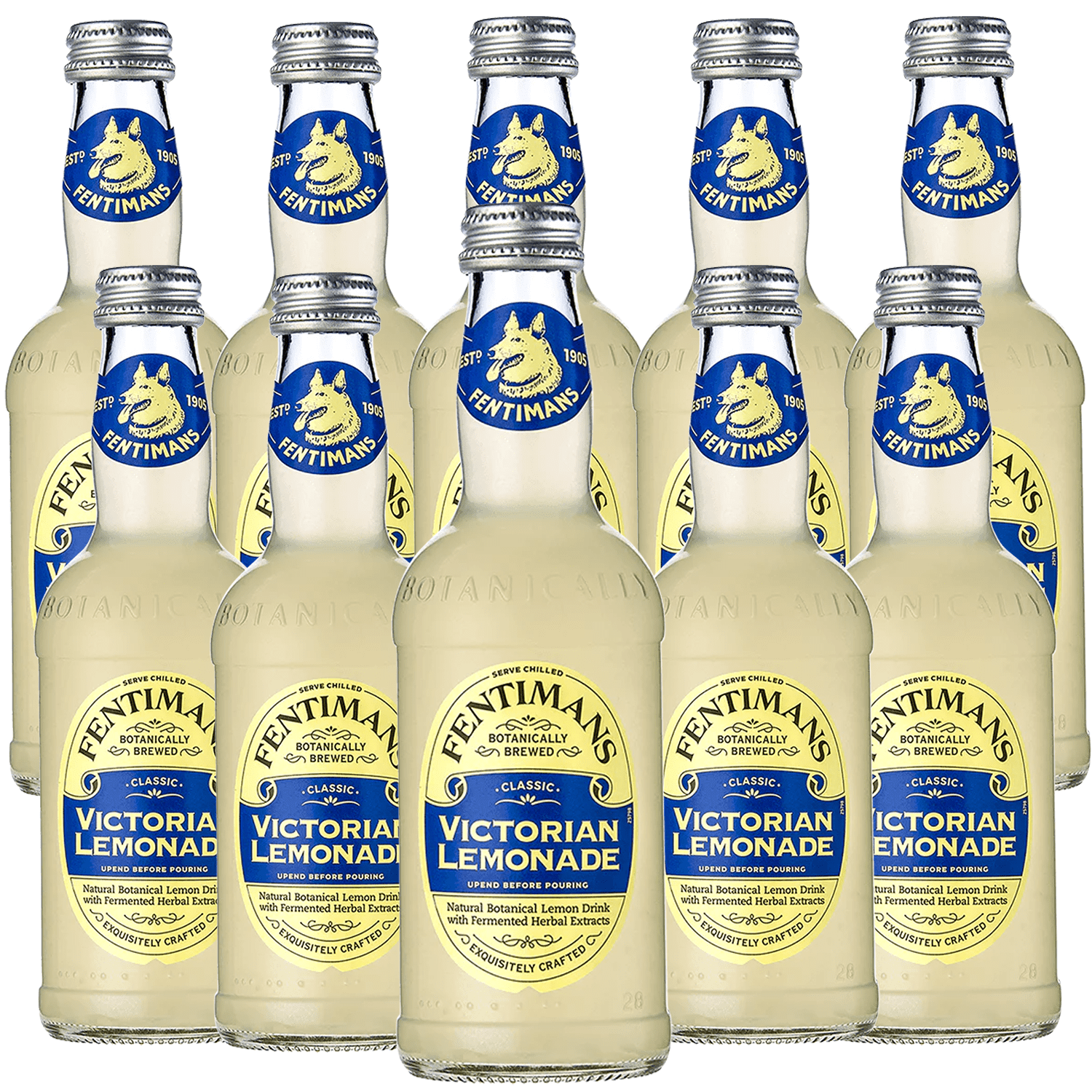 Fentimans Botanically Brewed Victorian Lemonade Sparkling Soda, 10 Pack ...