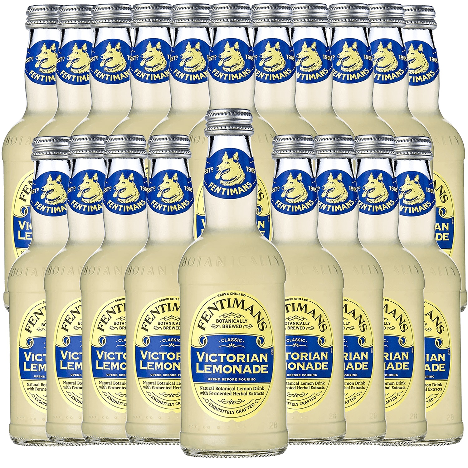 Fentimans Botanically Brewed Victorian Lemonade Sparkling Soda, 20 Pack, 9.3 fl oz Bottles ...