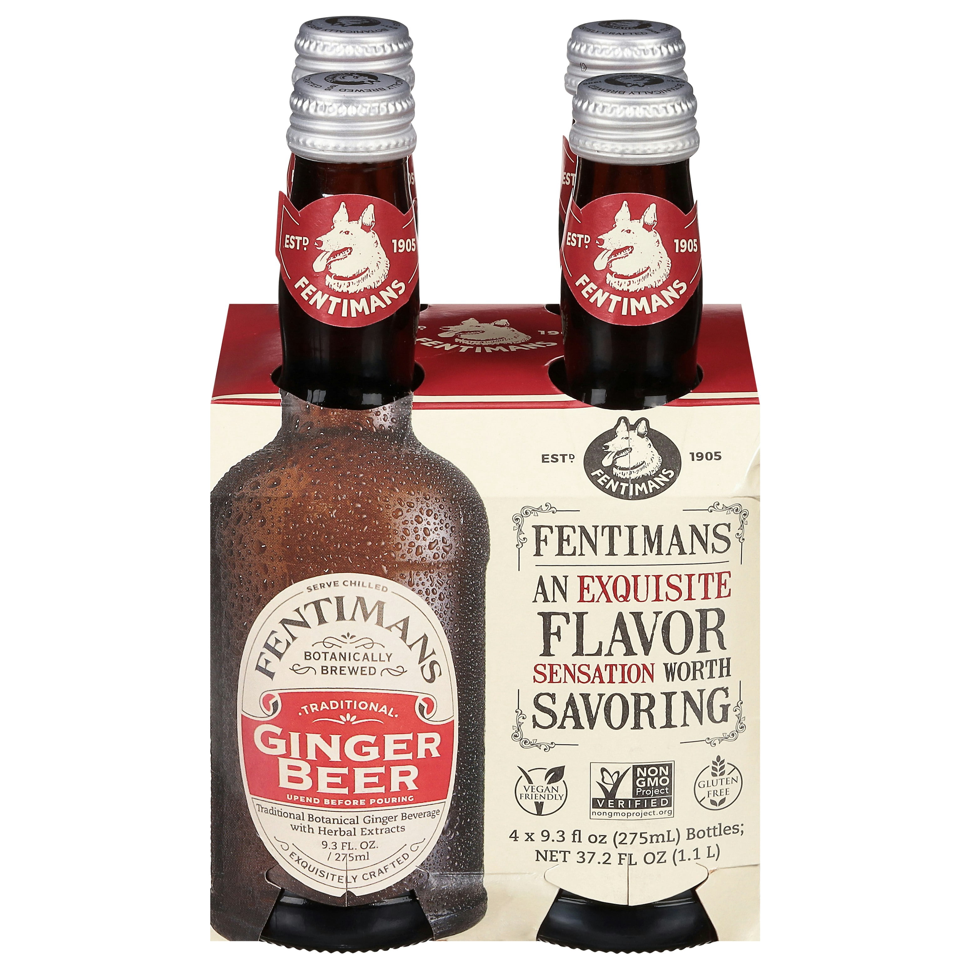 Fentimans Ginger Beer Beverage 4 Pack 37.2 fl oz (Pack Of 6) - Walmart.com