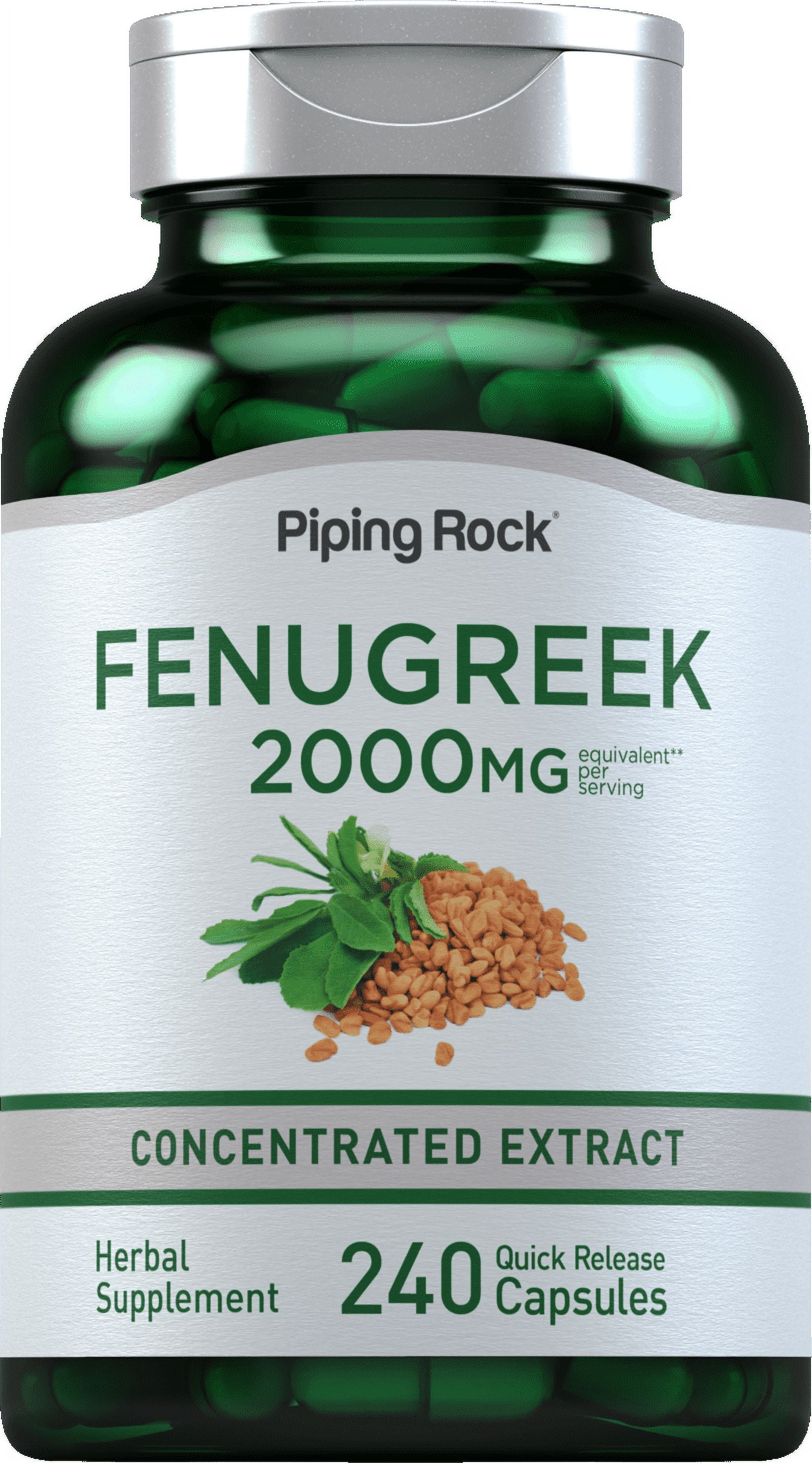 Piping Rock Fenugreek 2000mg Capsules, 240 Count, Herbal Extract ...