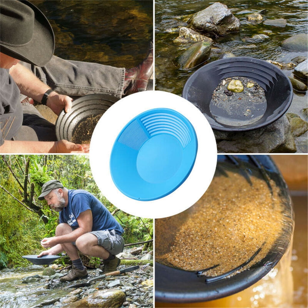 Fenull Gold Panning Pan Portable, 1Pc Plate, Gold Pan Basin Mining ...