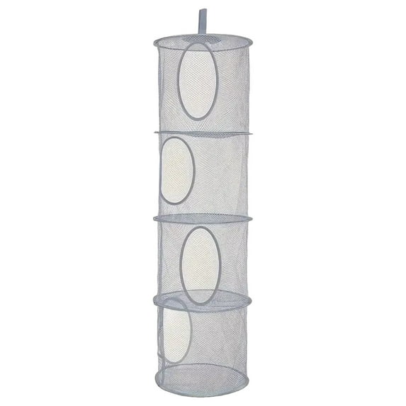 Fenull Hanging Storage Basket Foldable Storage Net 4 Layer Compartment ...