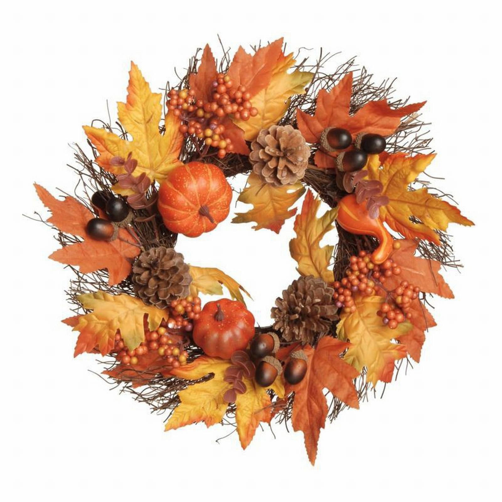 Fenull Hanging Wreath Holiday, Fall Hanging Plant Artificial Autumn ...