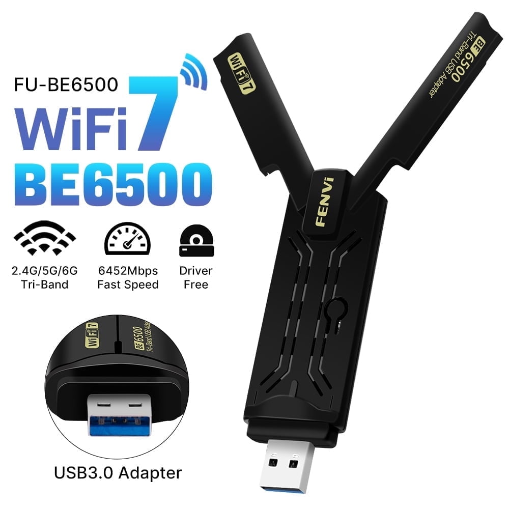 Fenvi FU-BE6500 Wifi 7 USB Adadpter Tri-band BE6500 RTL8912AU Chip up ...