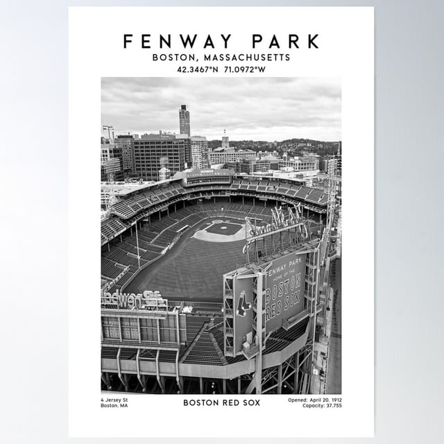 Fenway Park Baseball Stadium Poster Wall Art, Modern Wall Decor For ...