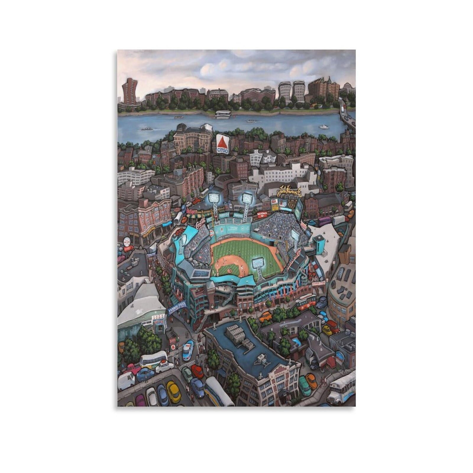 Fenway Park Painting Poster, Gifts for Baseball Lovers, Baseball Field ...