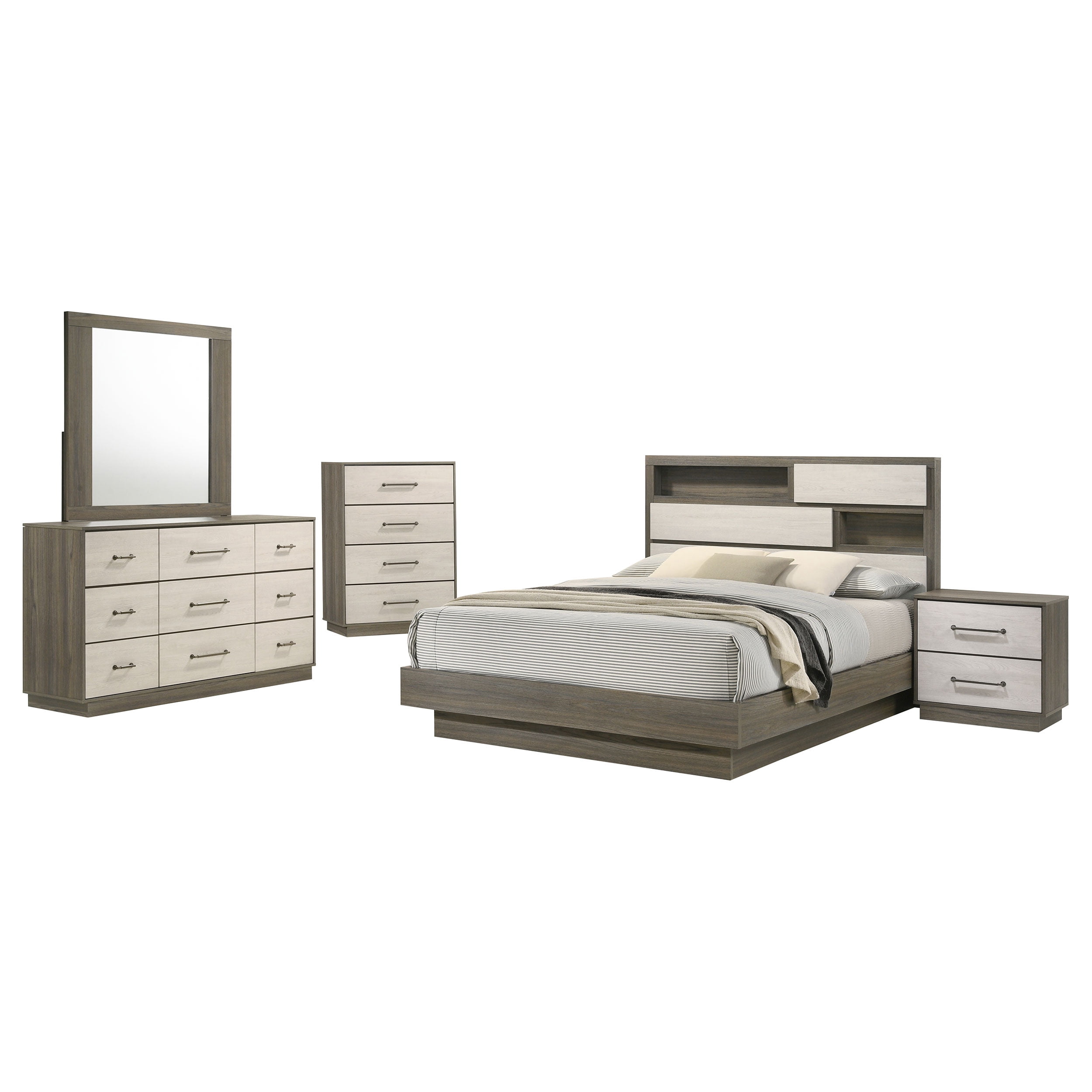 Fenwick 5-piece California King Bedroom Set Grey Oak - Walmart.com