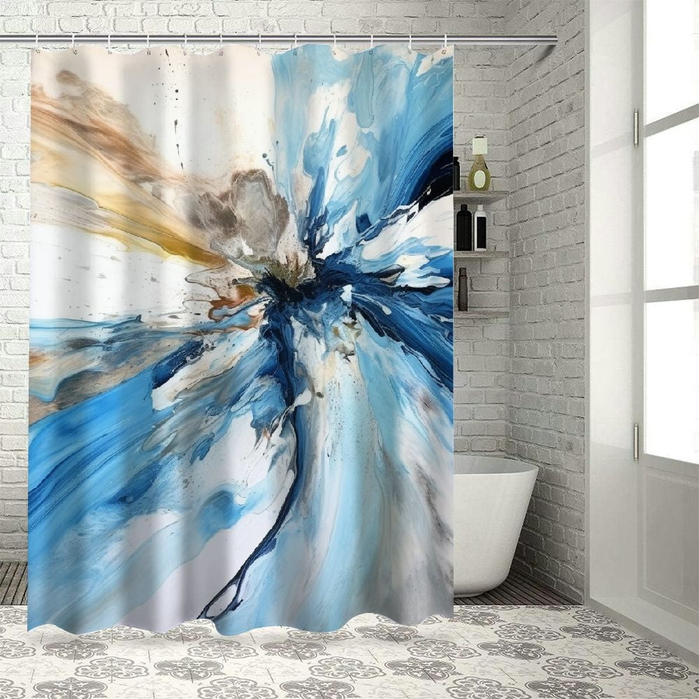 Fenyluxe Abstract Brush Strokes Pretty Shower Curtain 100% Polyester ...