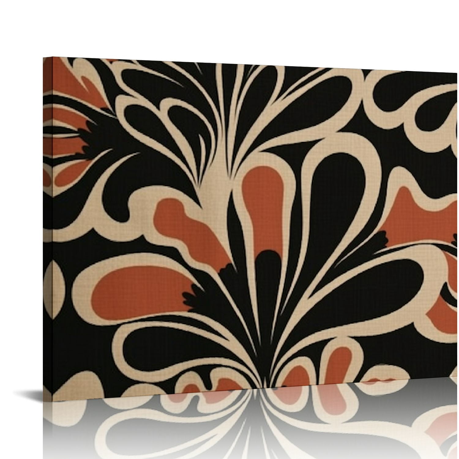 Fenyluxe Art Deco Flower Pattern Canvas Print Wall Decor Ready To Hang ...