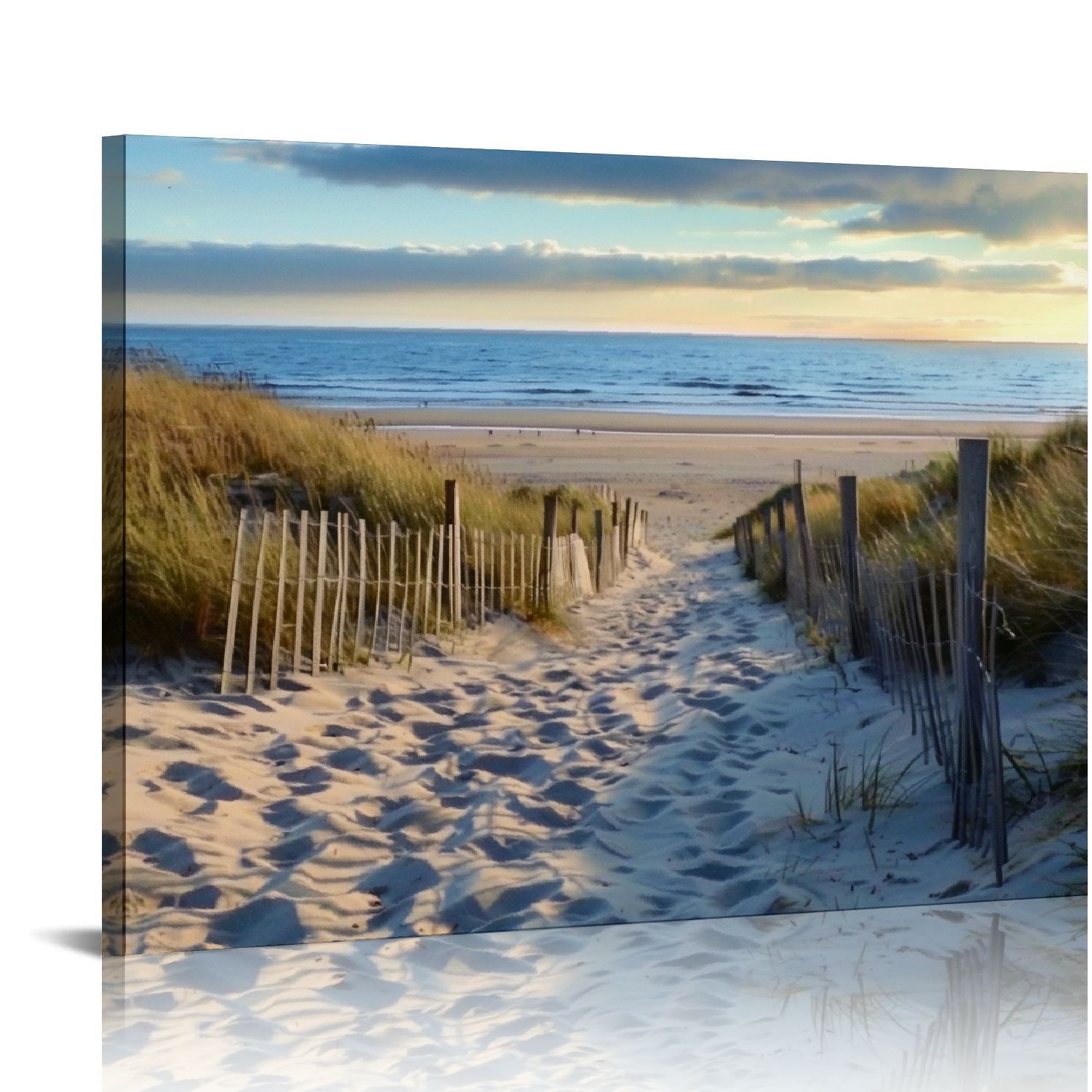 Fenyluxe Beach Path Fence Canvas Ready to Hang Wall Decor for Bedroom ...