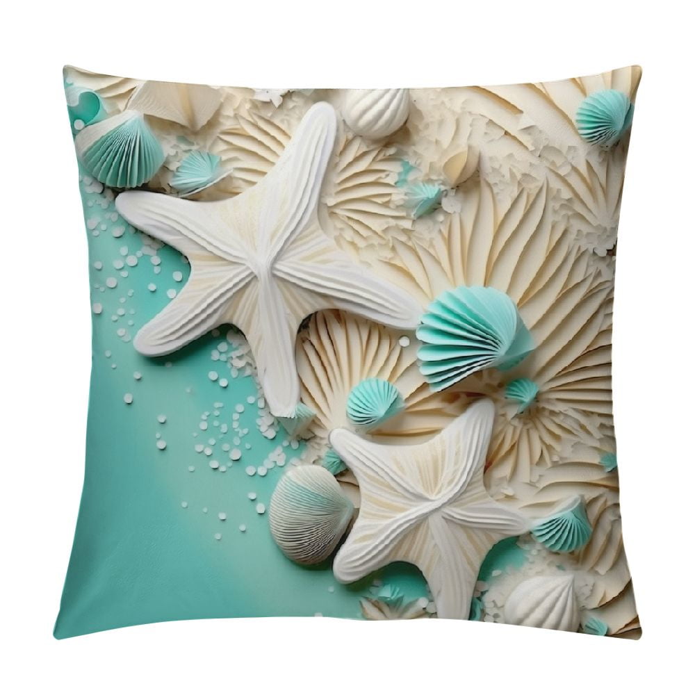 Fenyluxe Beautiful Star Shells on The Beach，Printed Throw Pillow ...