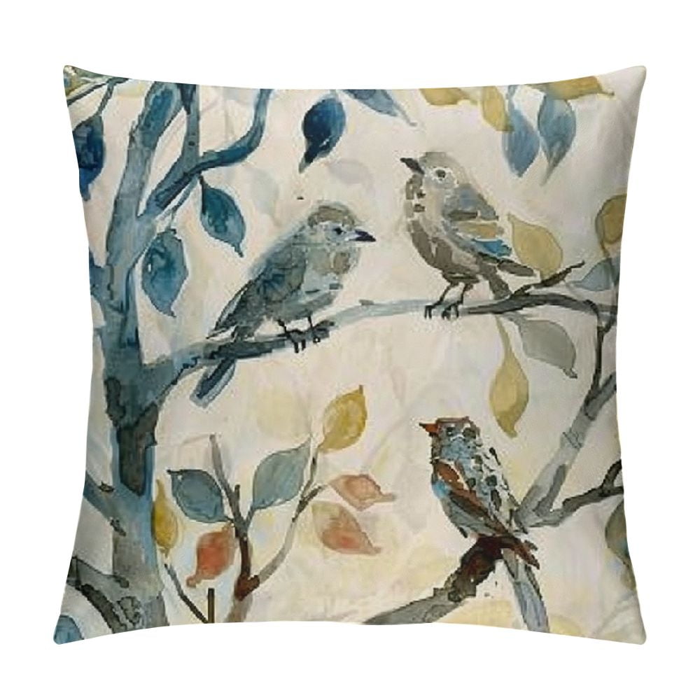 Fenyluxe Birds Tree Branch Watercolor Painting Modern Rustic Decorative ...