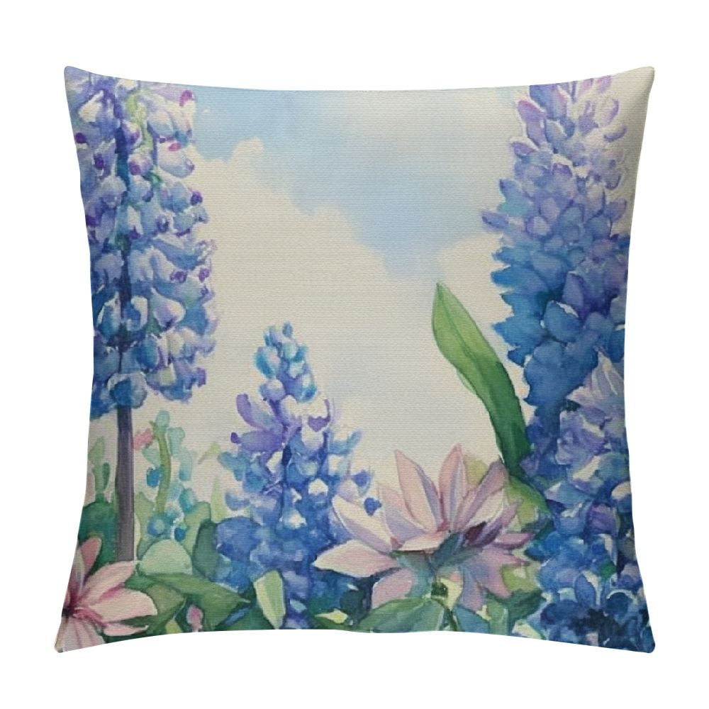 Fenyluxe Blue Hydrangea Wildflower Spring Throw Pillow Covers Outdoor ...