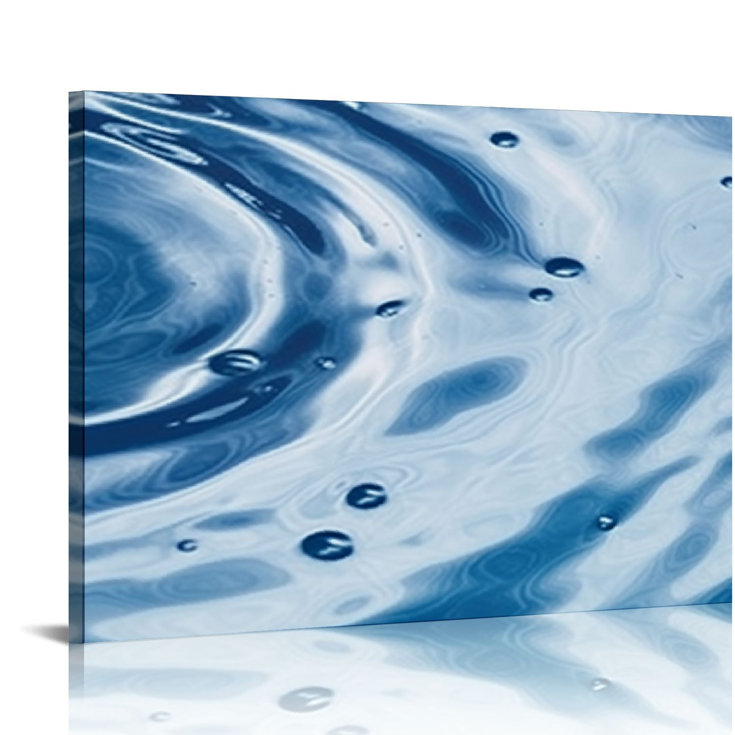 Fenyluxe Blue Water Waves Wall Decor Canvas Art Print for Bathroom and ...