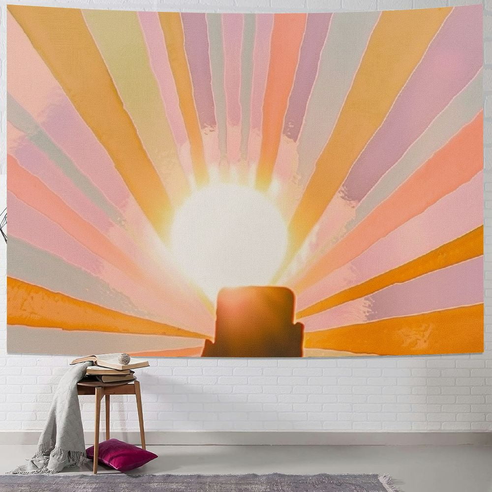 Fenyluxe Boho Sun Tapestry Vintage 70s Sunset Sunrise Tapestries for ...